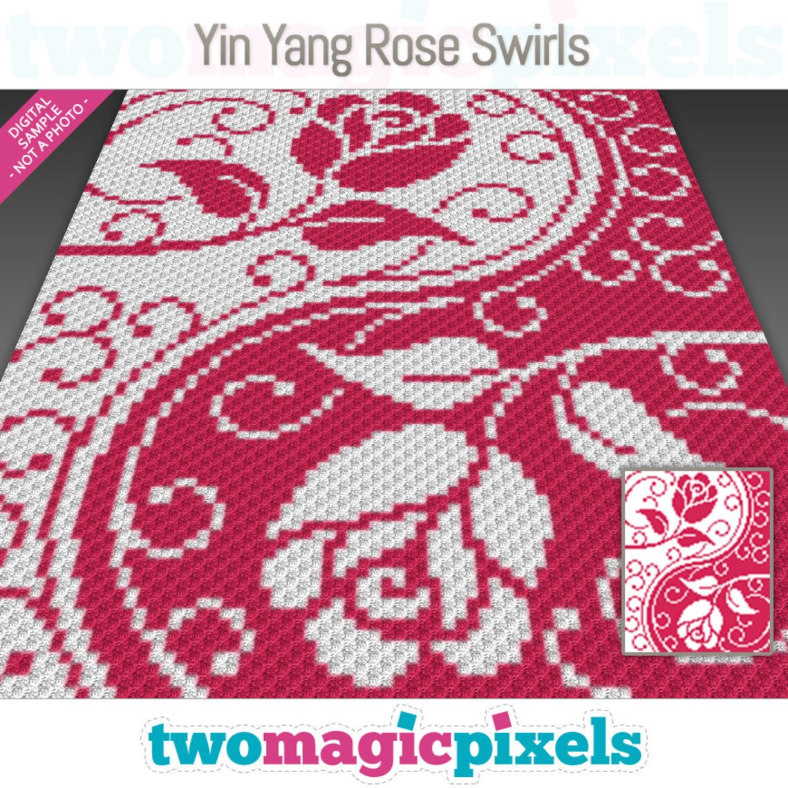 Yin Yang Rose Swirls Crochet Graph Cross Stitch c2c Mini - Etsy