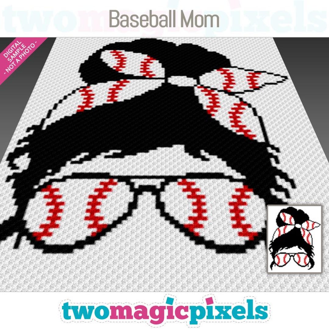 Baseball Mom Crochet Graph Cross Stitch; (c2c, Mini C2c, Sc, Hdc, Dc ...