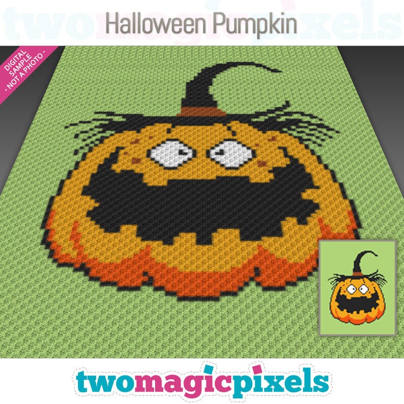 Halloween Pumpkin Graph for Crochet (c2c, Mini C2c, Sc, Hdc, Dc, Tss ...