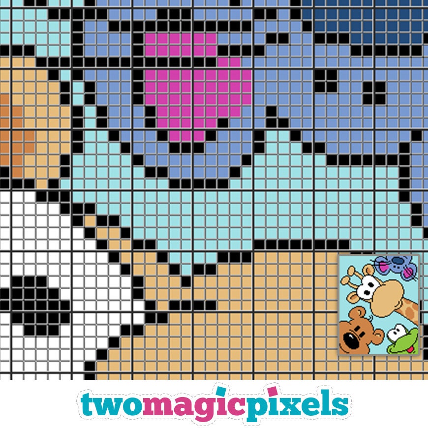 Four Friends Crochet Graph c2c Mini C2c Sc Hdc Dc Tss - Etsy