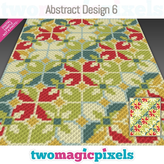 Abstract Design 6 Crochet Graph c2c Mini C2c Sc Hdc Dc | Etsy