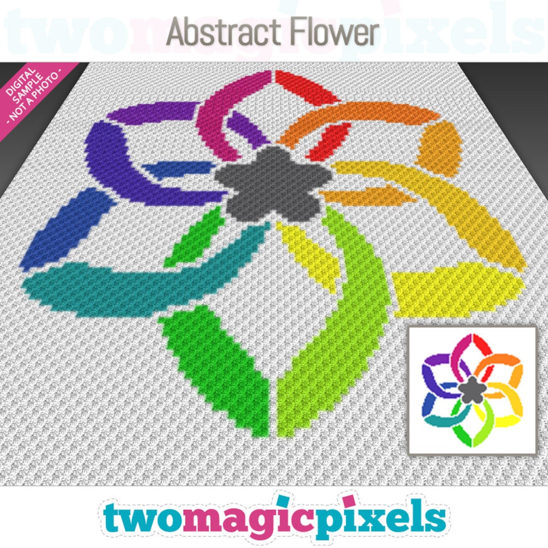 Abstract Flower Crochet Graph (c2c, Mini C2c, Sc, Hdc, Dc, Tss), Cross ...