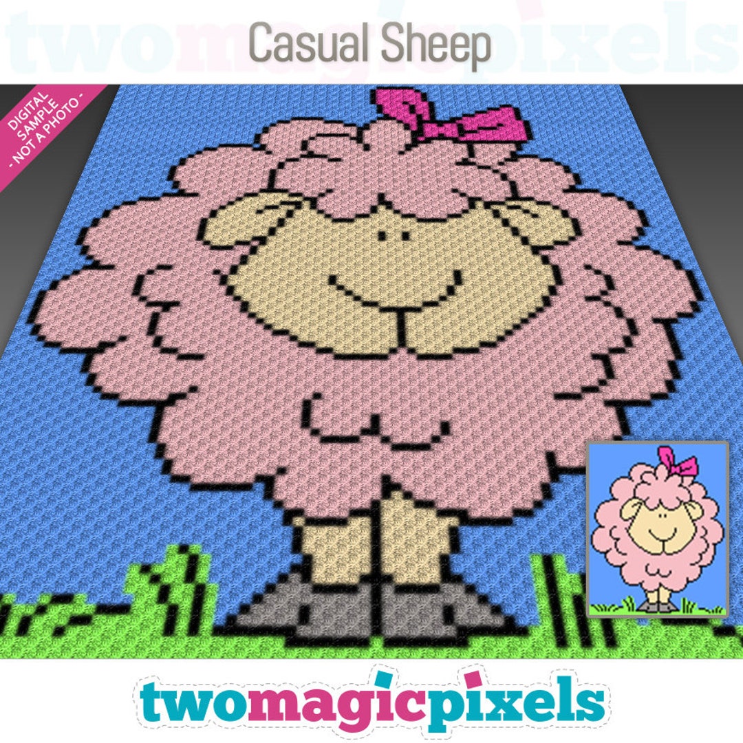 Casual Sheep Crochet Blanket Pattern; C2c, Cross Stitch; Graph; Pdf ...
