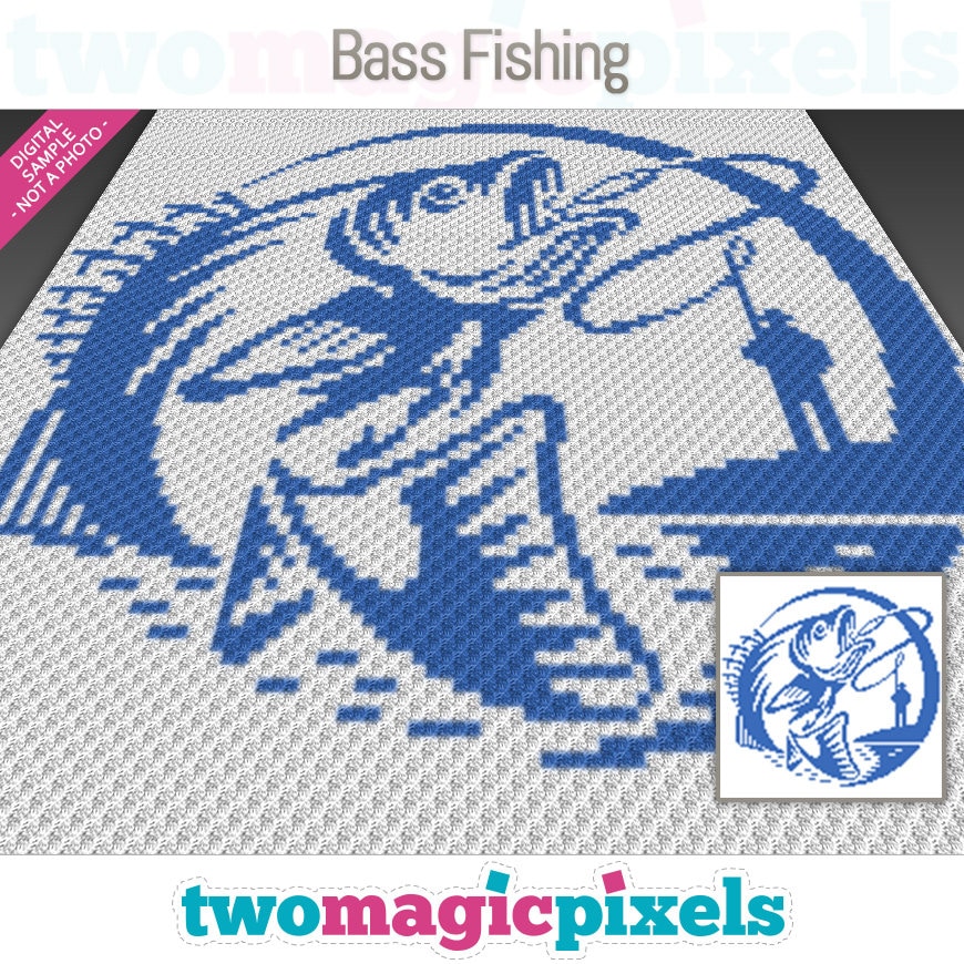 Bass Fishing Crochet Graph Cross Stitch c2c Mini C2c Sc - Etsy