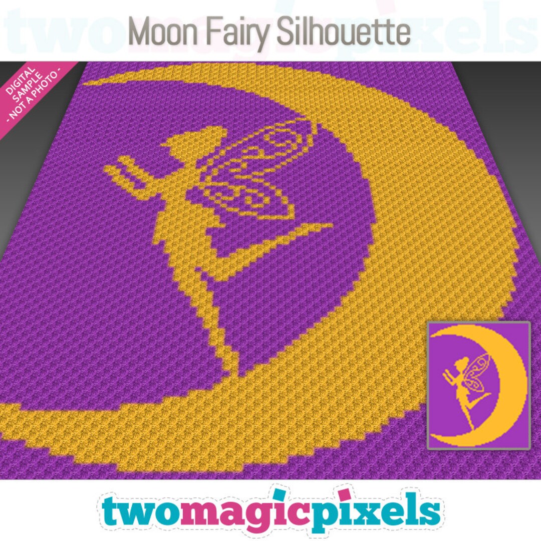Moon Fairy Silhouette Crochet Graph (c2c, Mini C2c, Sc, Hdc, Dc, Tss ...