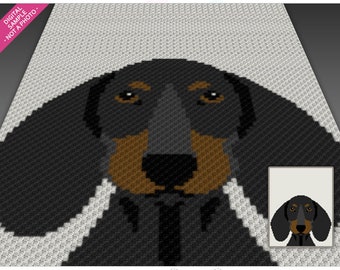 Winking Puppy Graph for Crochet c2c, Mini C2c, Sc, Hdc, Dc, Tss, Cross ...