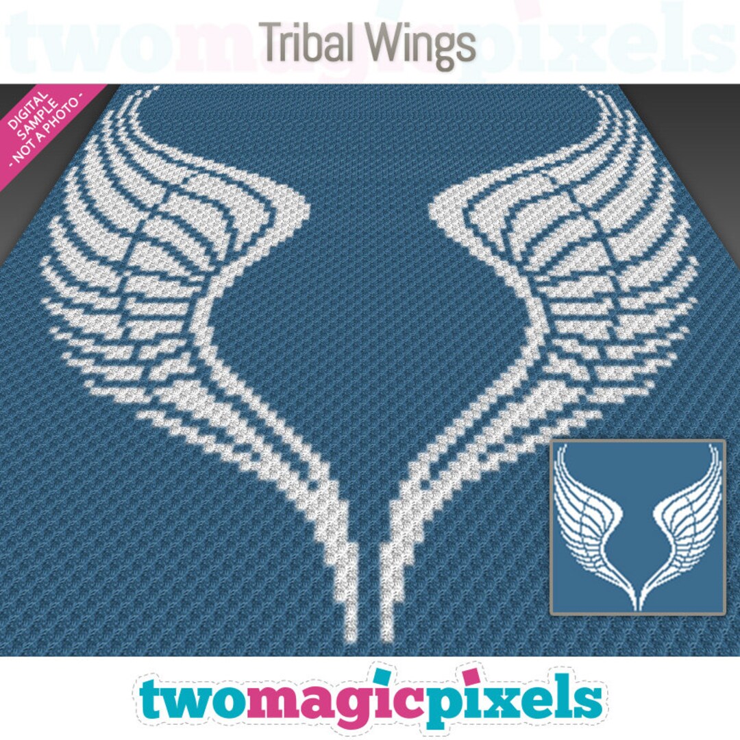 Tribal Wings Graph for Crochet (c2c, Mini C2c, Sc, Hdc, Dc, Tss), Cross ...