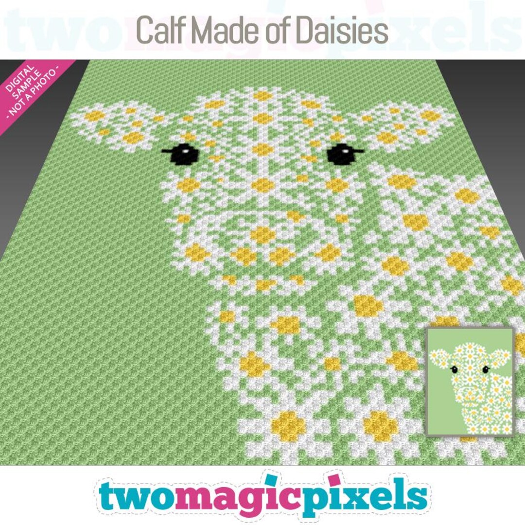 Calf Made of Daisies Crochet Pattern, C2C Graphgan PDF, Floral Farm ...