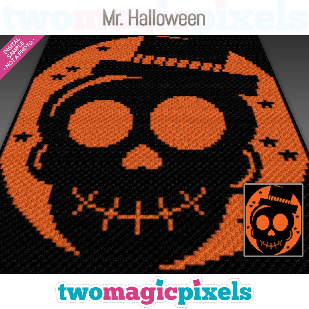 Mr Halloween Crochet Graph (c2c, Mini C2c, Sc, Hdc, Dc, Tss), Cross ...