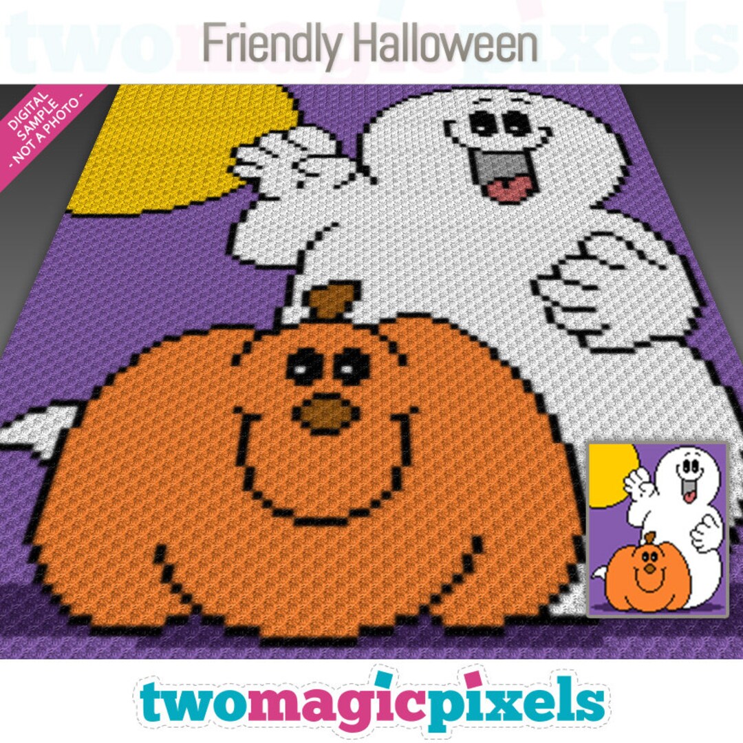 Friendly Halloween Crochet Pattern, C2C Graphgan PDF, Cute Spooky ...