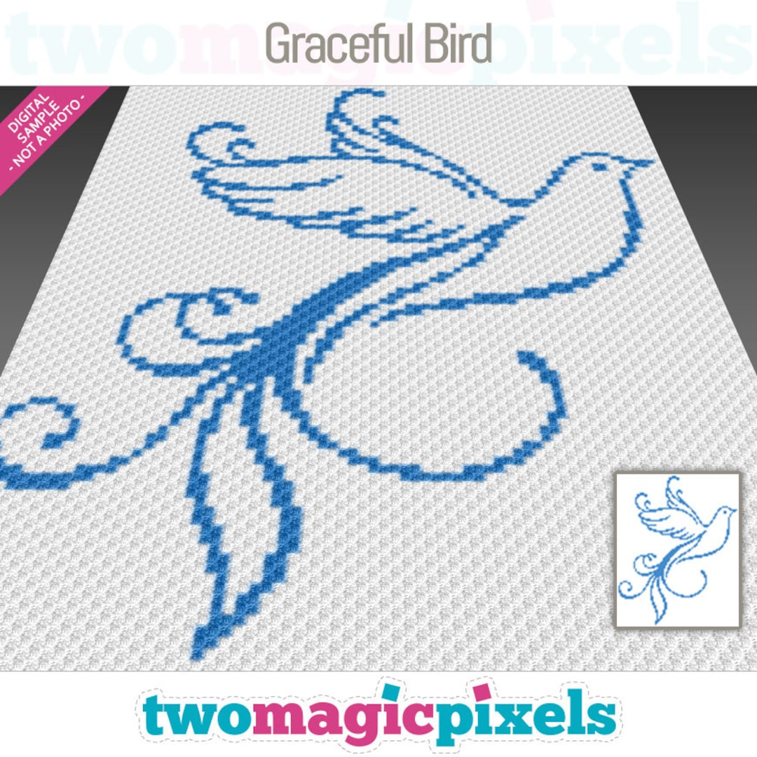 Graceful Bird Graph for Crochet (c2c/mini C2c/ Sc/hdc/dc/tss), Cross ...