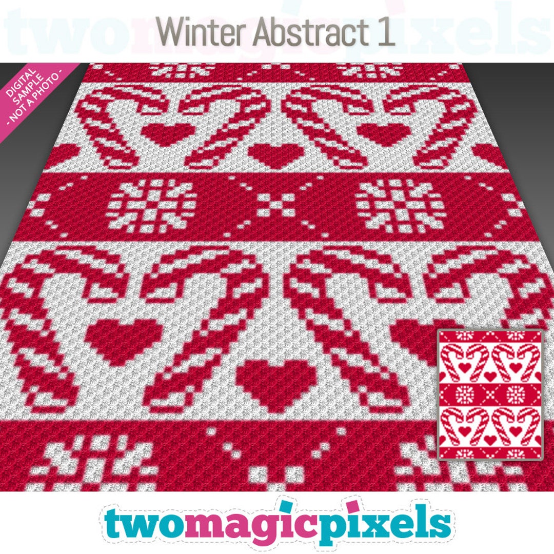 Winter Abstract 1 Crochet Graph Cross Stitch; (c2c, Mini C2c, Sc, Hdc ...