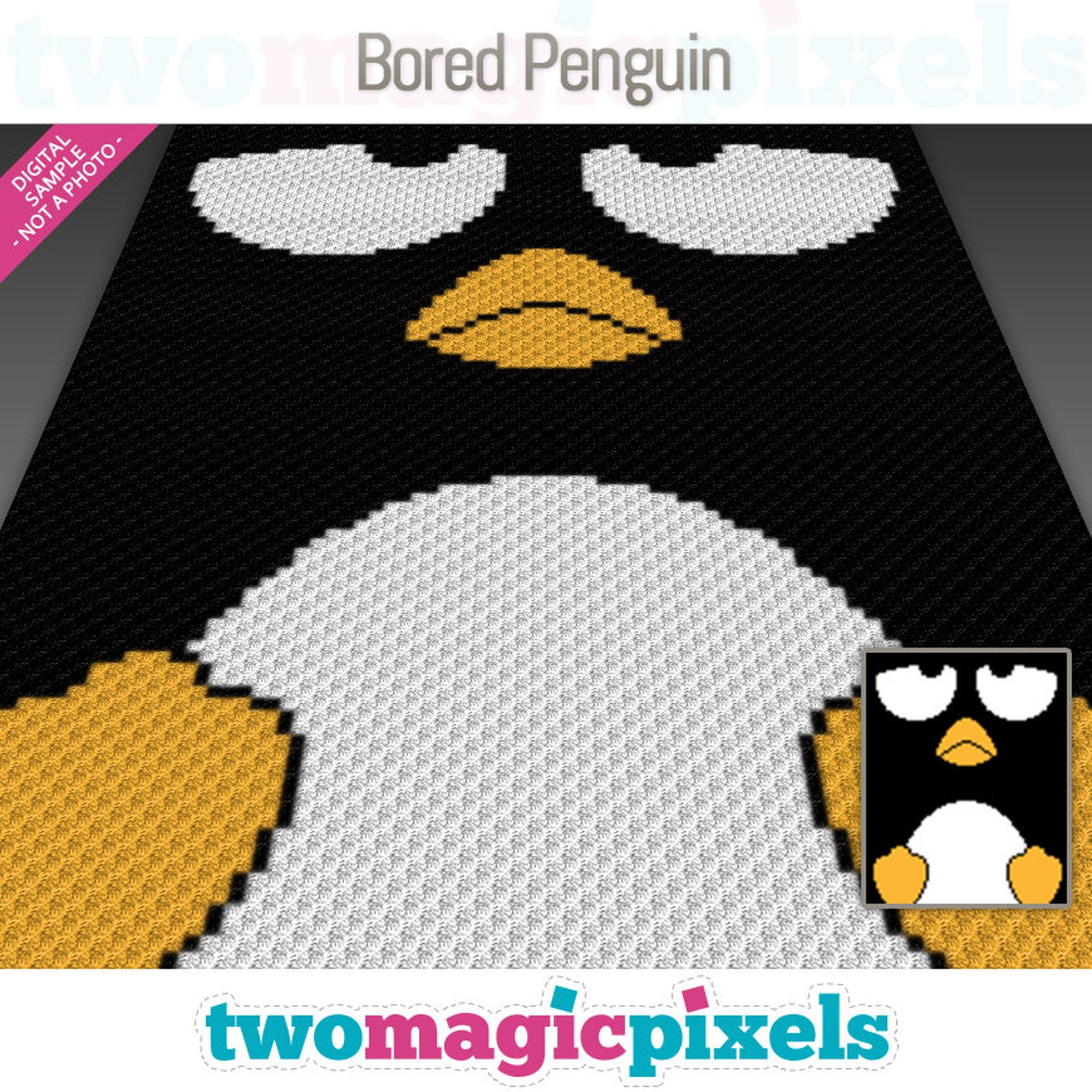 Bored Penguin Crochet Graph c2c Mini C2c Sc Hdc Dc Tss - Etsy