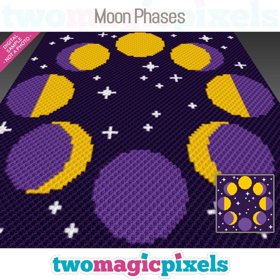 Moon Phases Pattern, Corner to Corner Blanket, Celestial Crochet ...