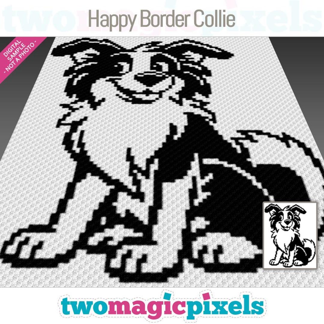 Happy Border Collie Pattern, Dog Lover Crochet, Corner to Corner ...
