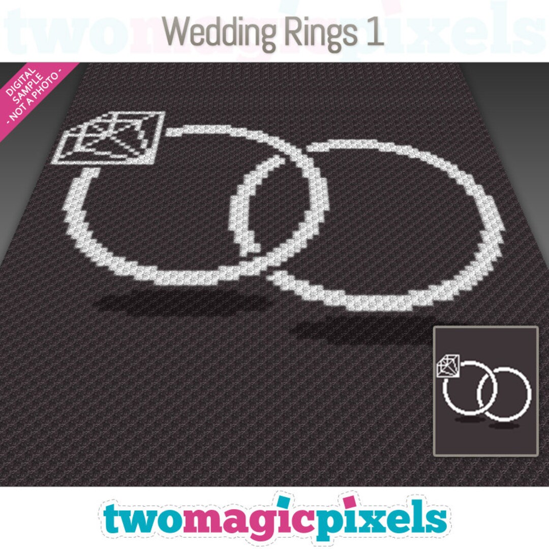 Wedding Rings 1 Graph for Crochet (c2c, Mini C2c, Sc, Hdc, Dc, Tss ...