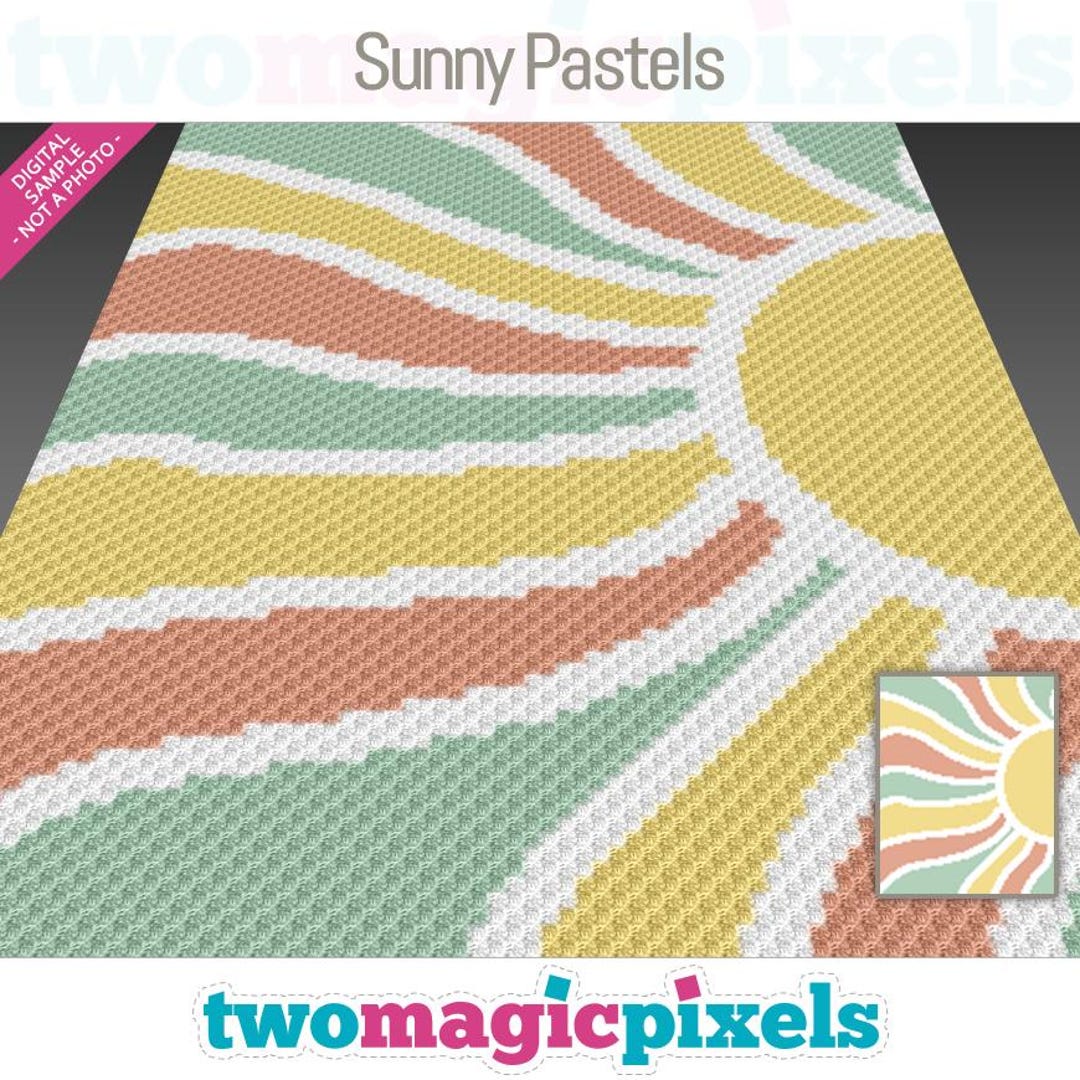 Sunny Pastels Pattern – Corner to Corner Blanket, Pastel Sunshine ...