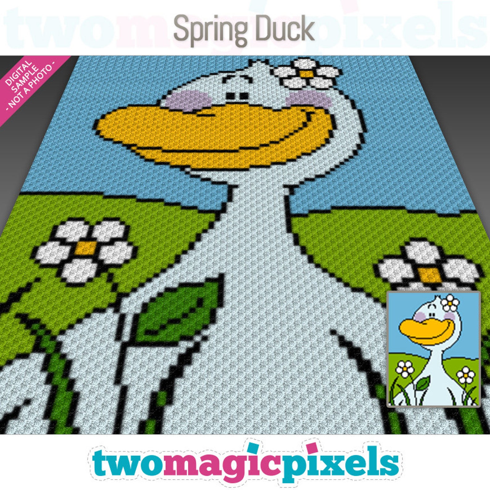 Spring Duck Crochet Graph (c2c, Mini C2c, Sc, Hdc, Dc, Tss), Cross ...