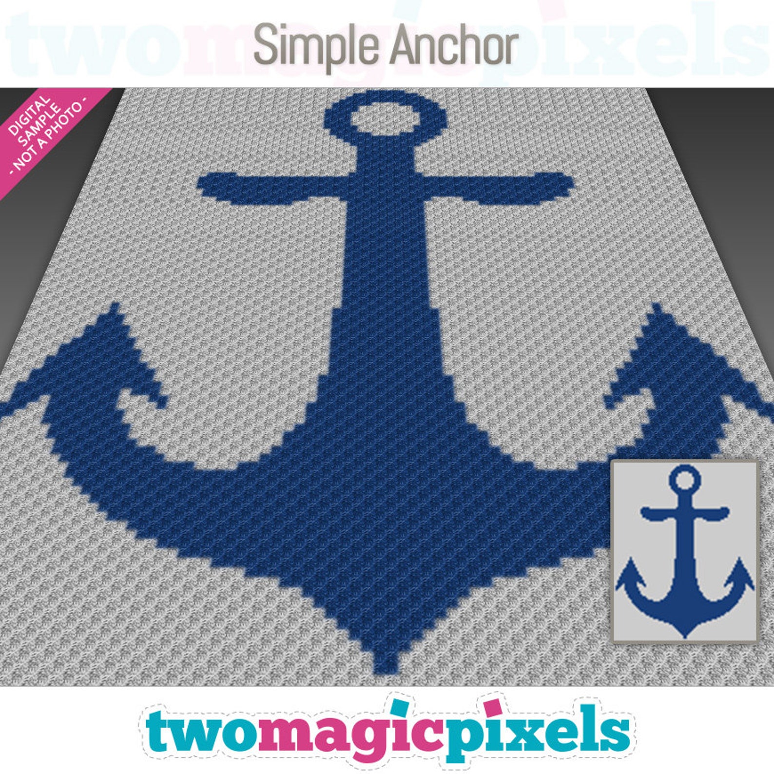 Simple Anchor Crochet Graph (c2c, Mini C2c, Sc, Hdc, Dc, Tss), Cross ...