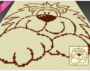 Chill Lion Graph for Crochet (c2c, Mini C2c, Sc, Hdc, Dc, Tss), Cross ...