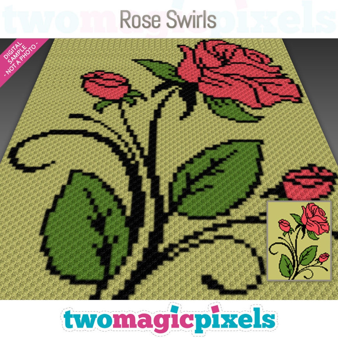 Rose Swirls Crochet Graph (c2c, Mini C2c, Sc, Hdc, Dc, Tss), Cross ...
