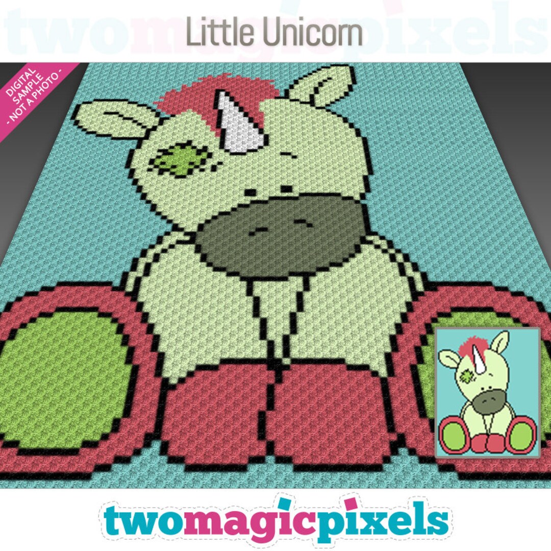 Little Unicorn Graph for Crochet (c2c, Mini C2c, Sc, Hdc, Dc, Tss ...