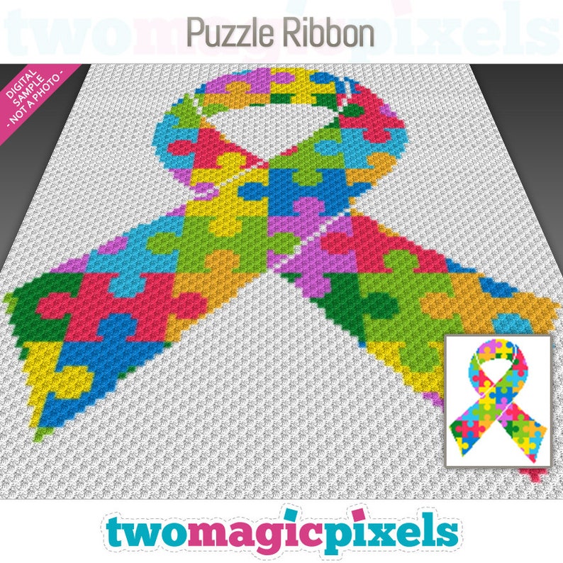 Puzzle Ribbon Crochet Graph c2c Mini C2c Sc Hdc Dc Tss - Etsy