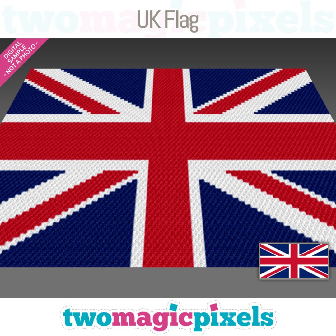 UK Flag Pattern, Corner to Corner Blanket, British Flag Crochet ...