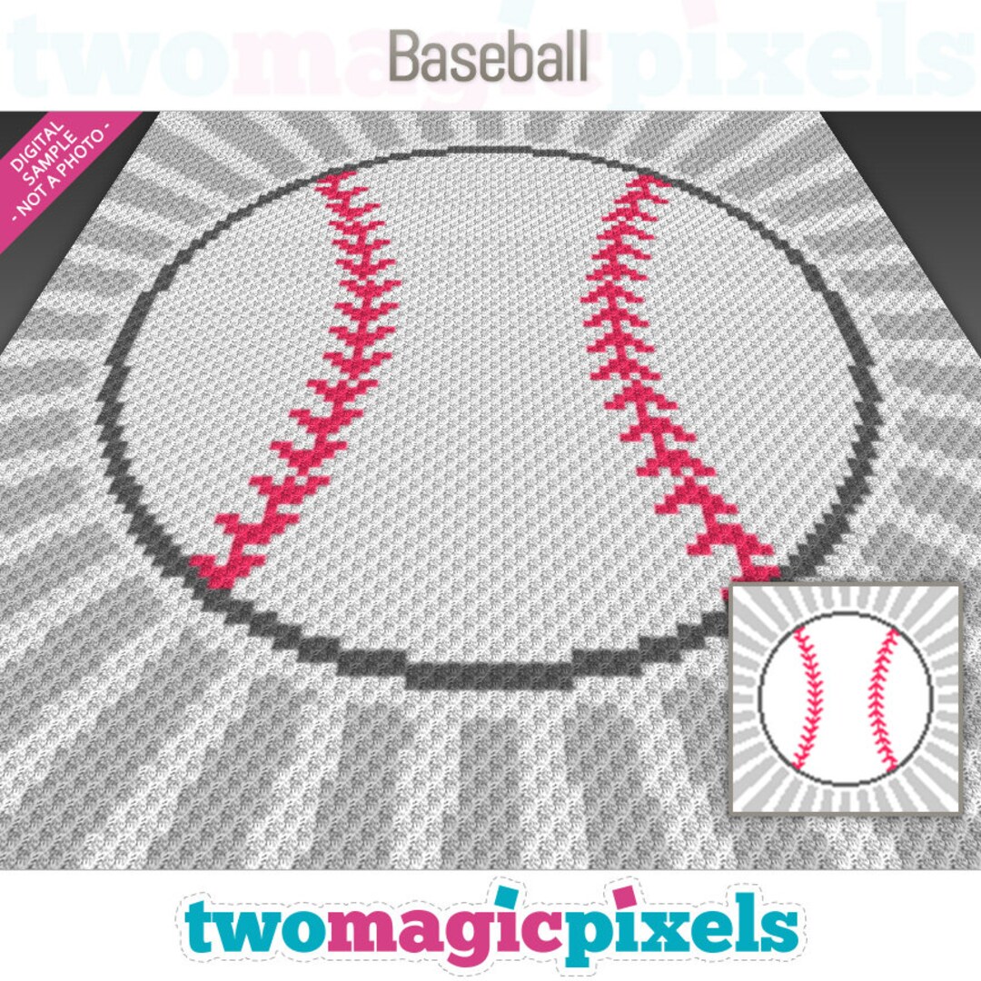 Baseball Crochet Graph Cross Stitch; (c2c, Mini C2c, Sc, Hdc, Dc, Tss ...