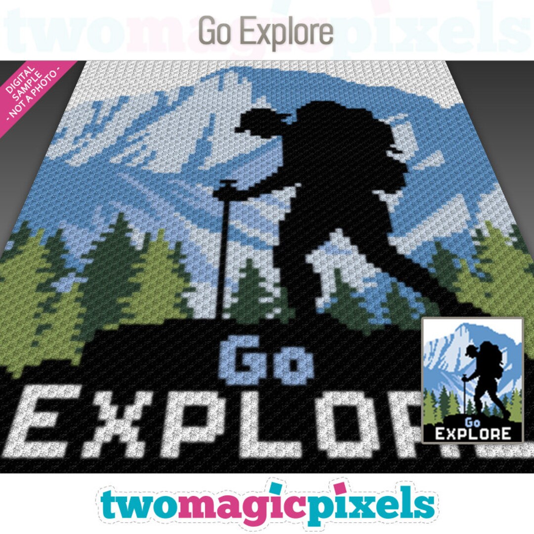 Go Explore Pattern, Corner to Corner Blanket, Adventure Theme Crochet ...