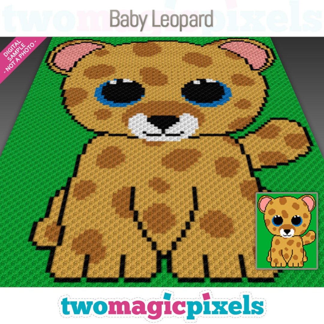 Baby Leopard Crochet Graph Cross Stitch; (c2c, Mini C2c, Sc, Hdc, Dc ...