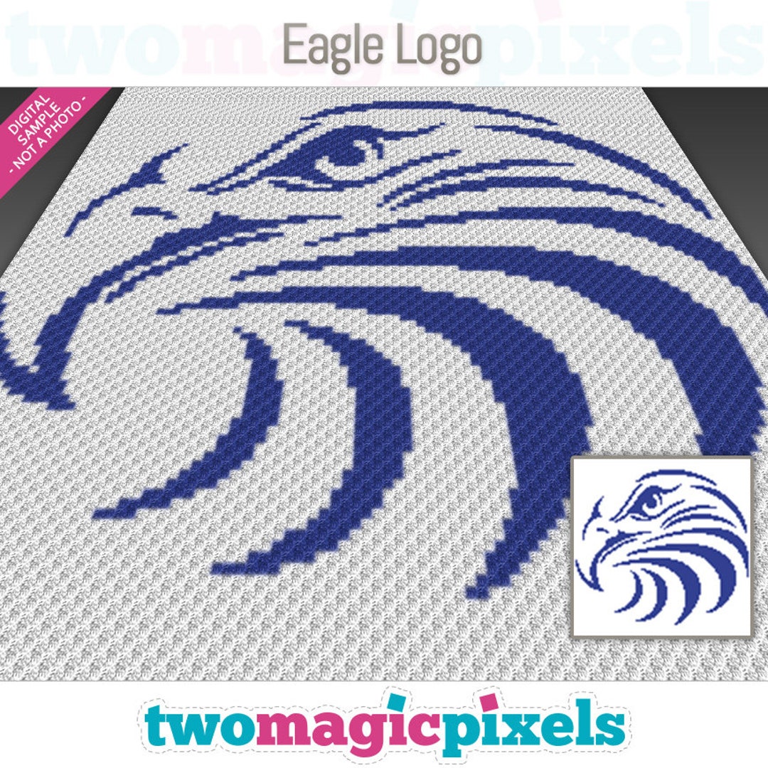 Eagle Logo Crochet Graph Cross Stitch; (c2c, Mini C2c, Sc, Hdc, Dc, Tss ...