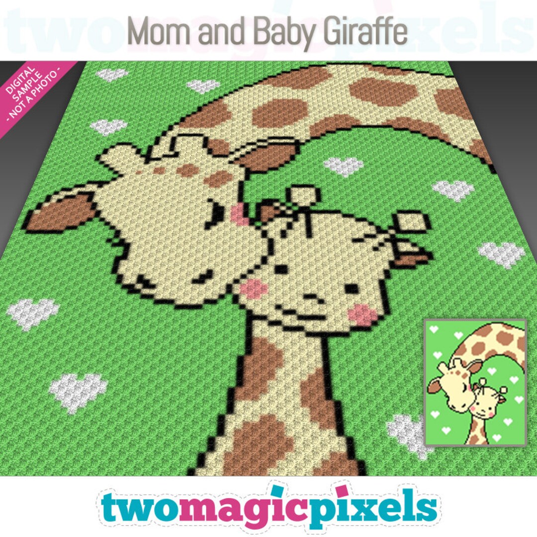 Mom and Baby Giraffe Pattern, Corner to Corner Blanket, Safari Theme ...
