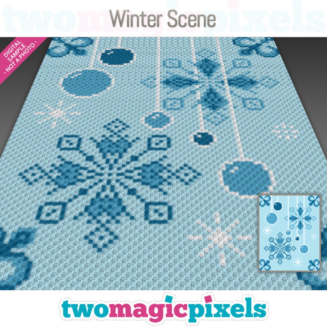 Winter Scene Crochet Graph Cross Stitch; (c2c, Mini C2c, Sc, Hdc, Dc ...