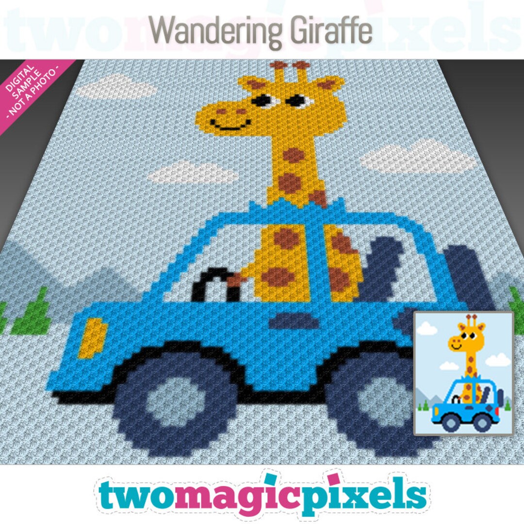 Wandering Giraffe Crochet Graph Cross Stitch; (c2c, Mini C2c, Sc, Hdc ...
