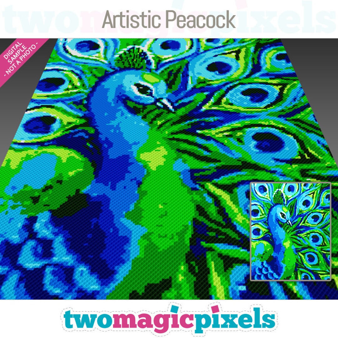 Artistic Peacock Crochet Pattern, C2C Graphgan PDF, Bird Blanket Chart ...
