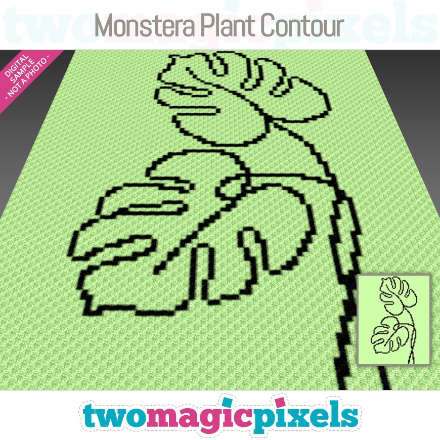 Monstera Plant Contour Crochet Pattern, C2C Graphgan PDF, Modern ...