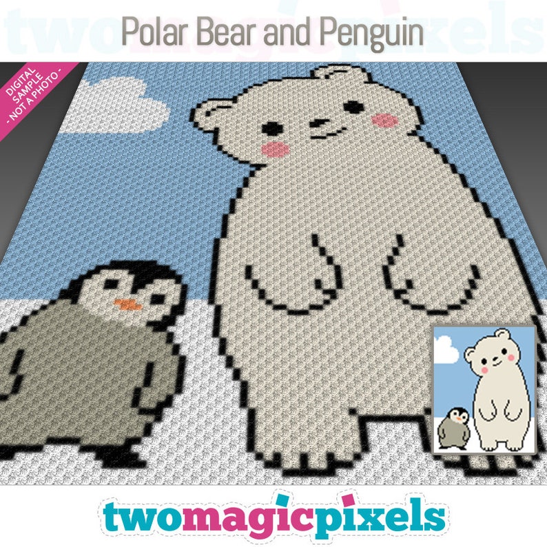 Polar Bear and Penguin Graph for Crochet (c2c/mini C2c, Sc/hdc/dc/tss ...