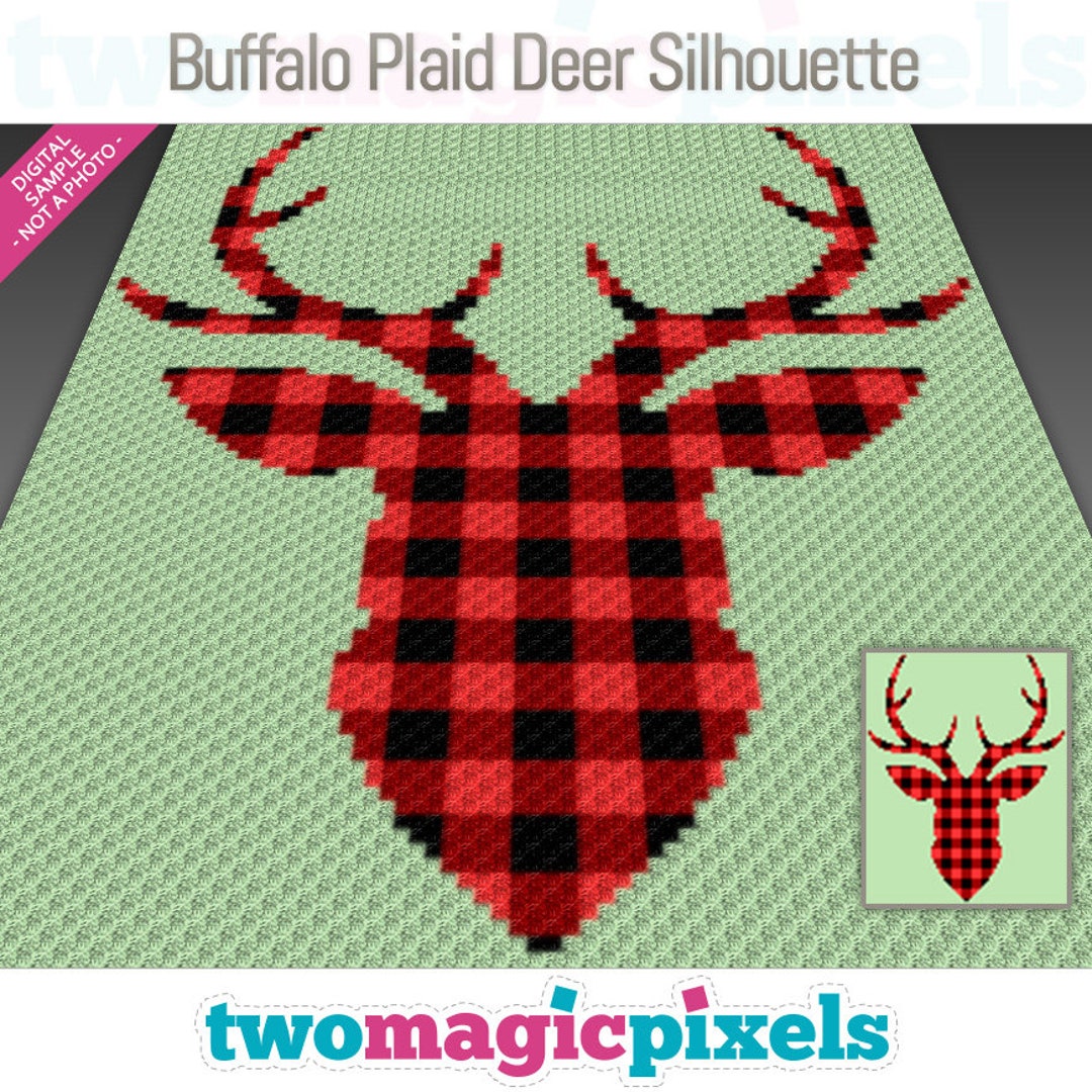 Buffalo Plaid Deer Silhouette Crochet Pattern, C2C Graphgan PDF, Deer ...