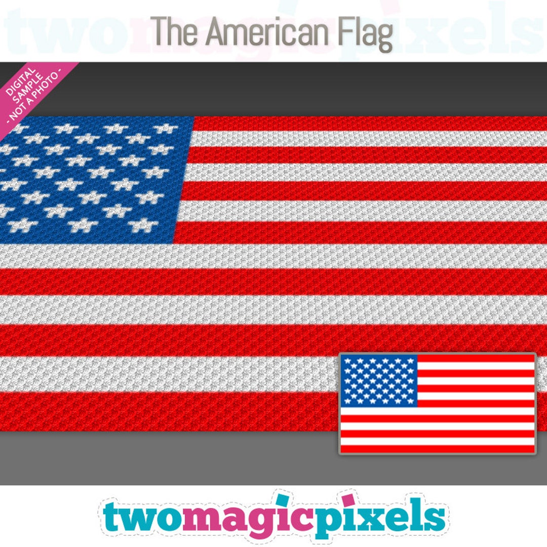 The American Flag Crochet Graph c2c, Mini C2c, Sc, Hdc, Dc, Tss, Cross ...