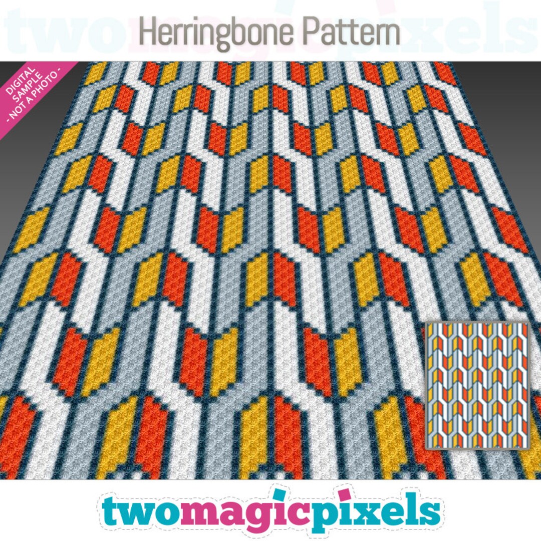 Herringbone Pattern Crochet Graph Cross Stitch; (c2c, Mini C2c, Sc, Hdc ...