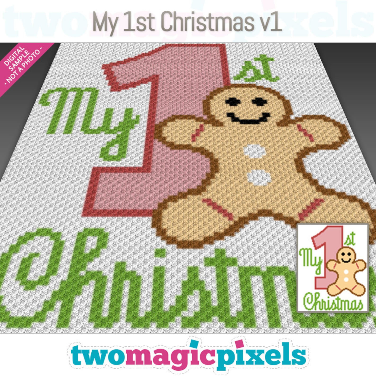 My 1st Christmas V1 Crochet Graph (c2c, Mini C2c, Sc, Hdc, Dc, Tss ...