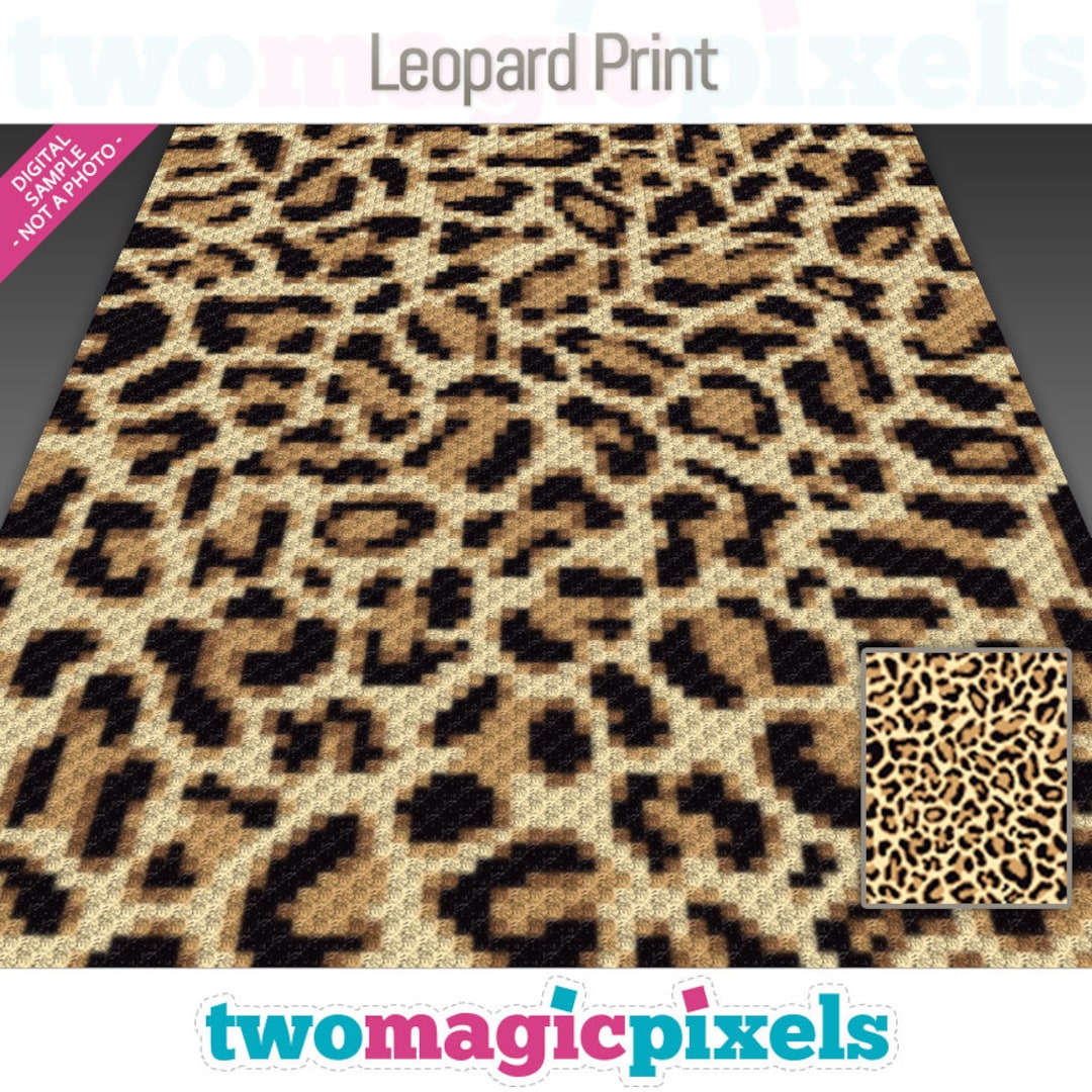 Leopard Print Crochet Graph Cross Stitch; (c2c, Mini C2c, Sc, Hdc, Dc ...