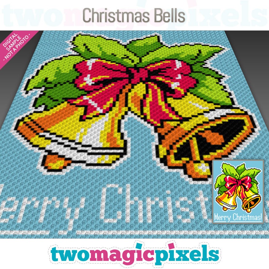 Christmas Bells Crochet Graph Cross Stitch c2c Mini C2c - Etsy