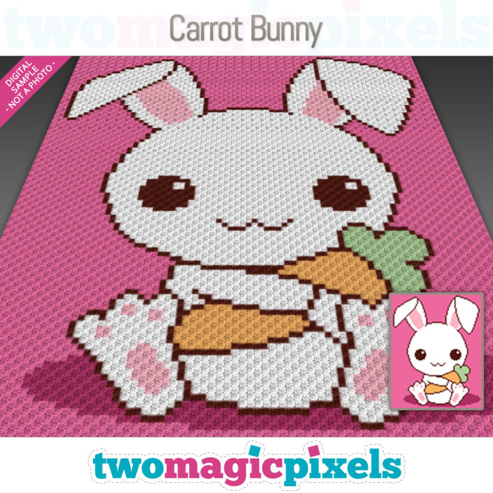 Carrot Bunny Crochet Graph (c2c, Mini C2c, Sc, Hdc, Dc, Tss), Cross ...