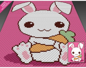 Bunny 1 Graph for Crochet c2c, Mini C2c, Sc, Hdc, Dc, Tss, Cross Stitch ...