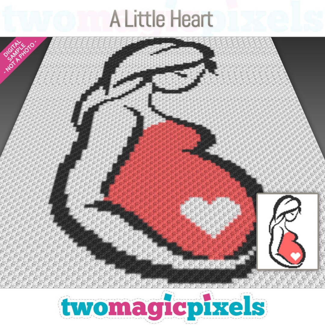 A Little Heart Graph for Crochet (c2c, Mini C2c, Sc, Hdc, Dc, Tss ...