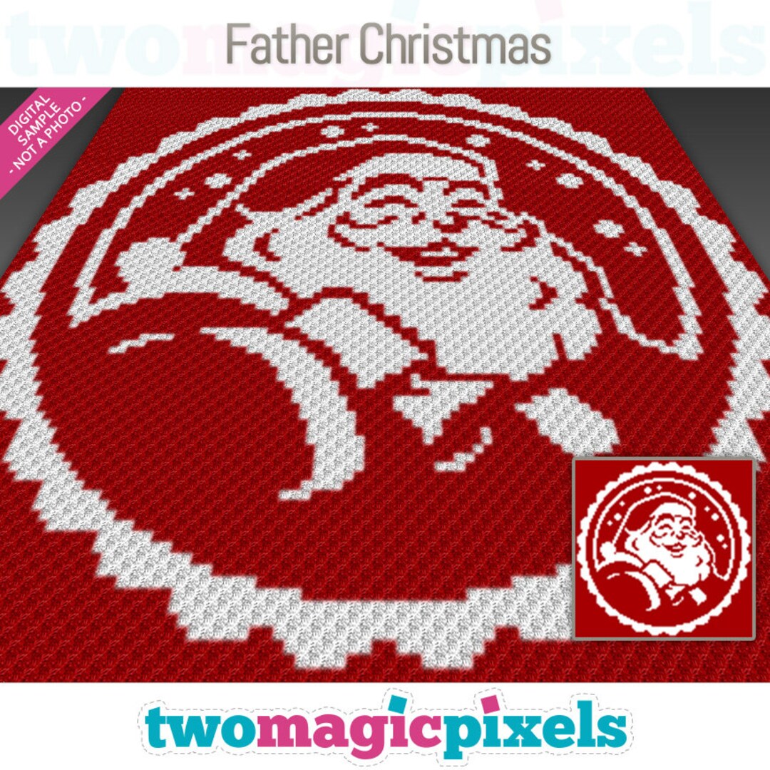 Father Christmas Crochet Graph Cross Stitch; (c2c, Mini C2c, Sc, Hdc ...