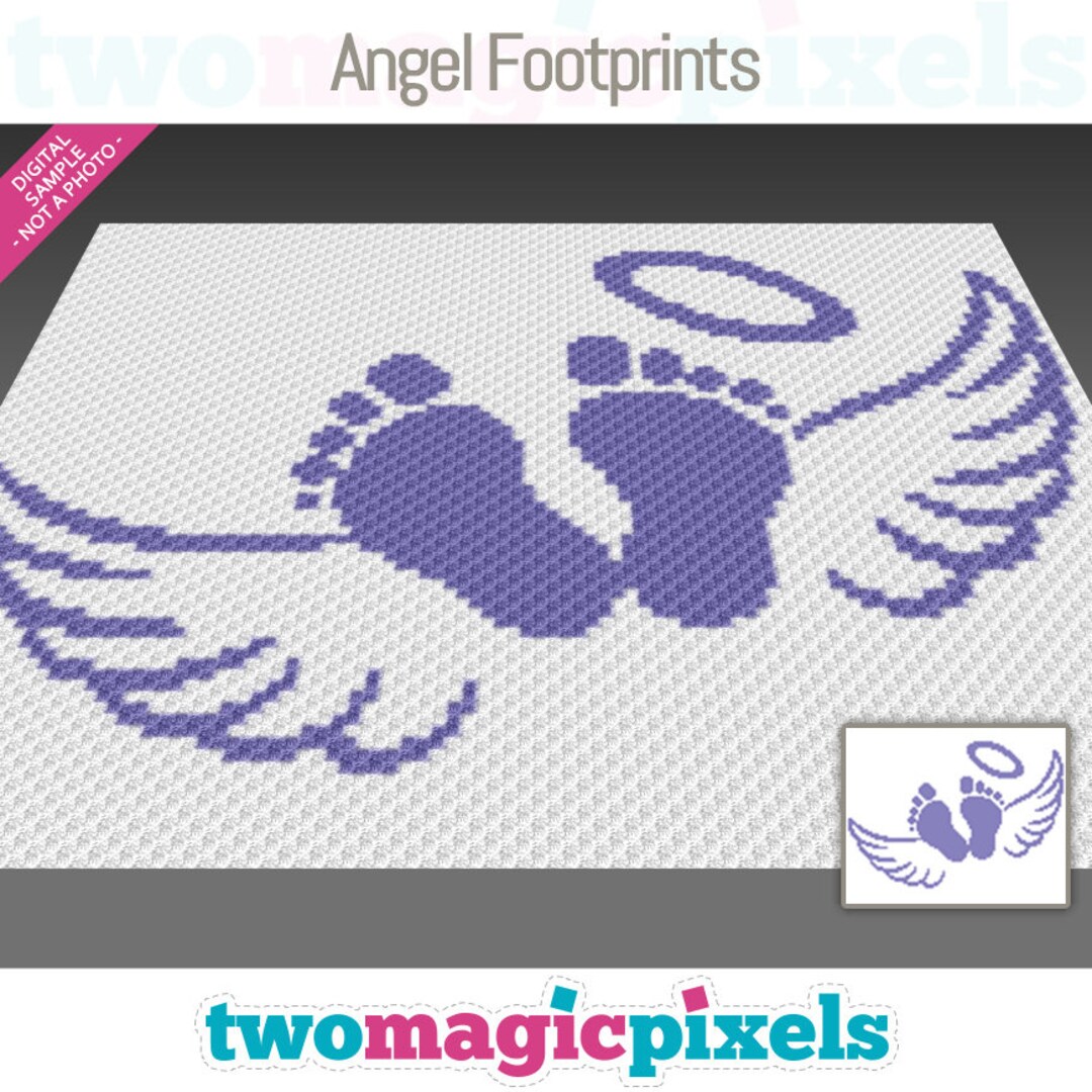 Angel Footprints Crochet Graph Cross Stitch; (c2c, Mini C2c, Sc, Hdc ...