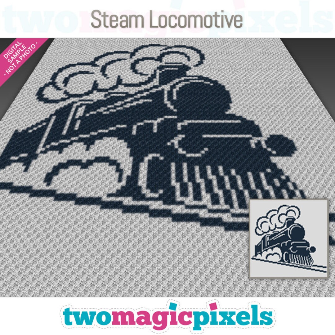 Steam Locomotive Graph for Crochet (c2c/mini C2c, Sc, Hdc, Dc, Tss ...
